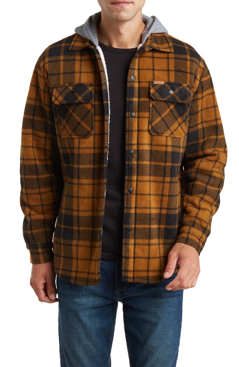 MATIX Plaid Polar Fleece Faux Shearling Lined Shirt Jacket | Nordstromrack