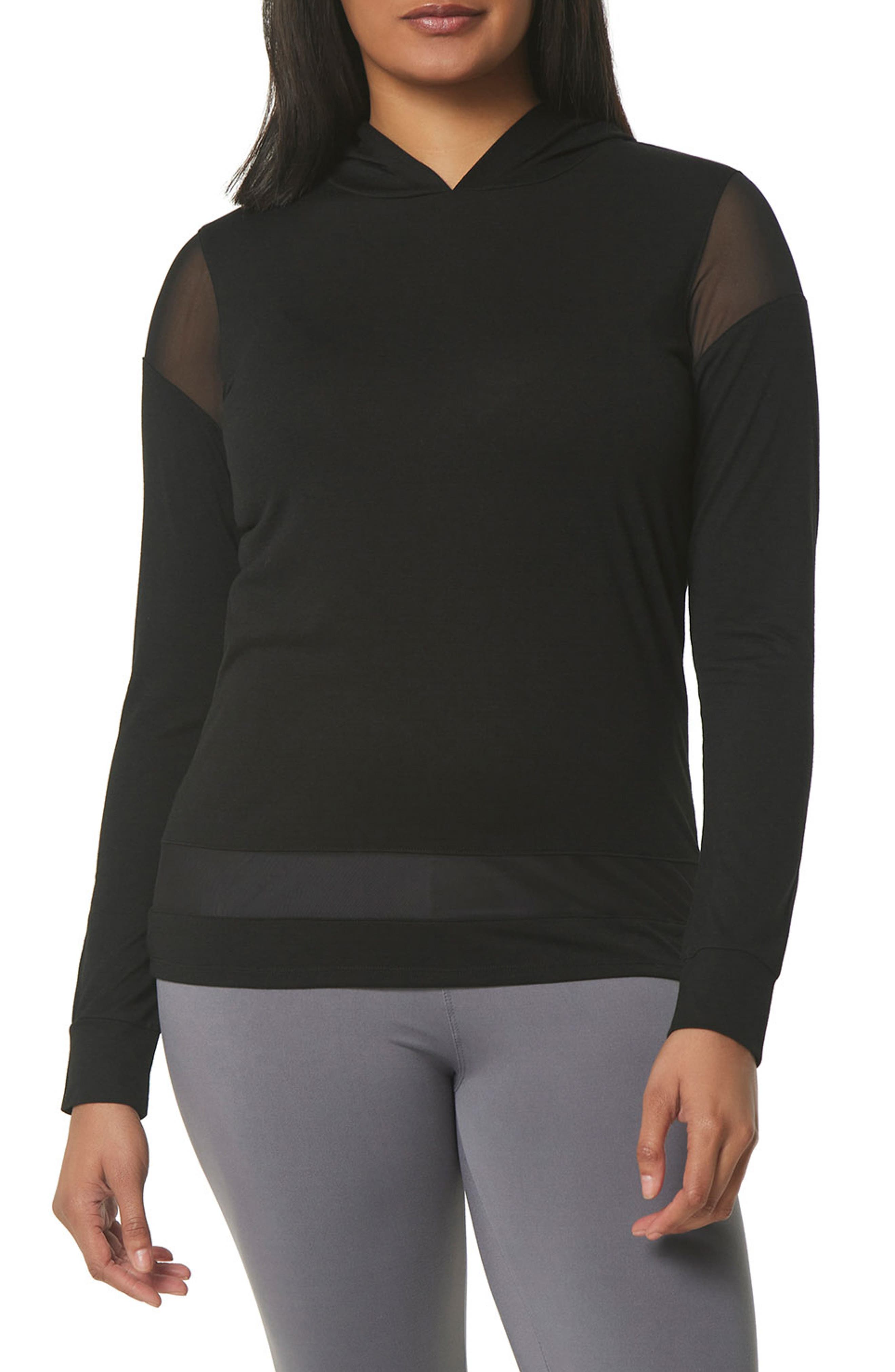 Marc New York Performance Long Sleeve Sheer Panel Hooded Pullover ...