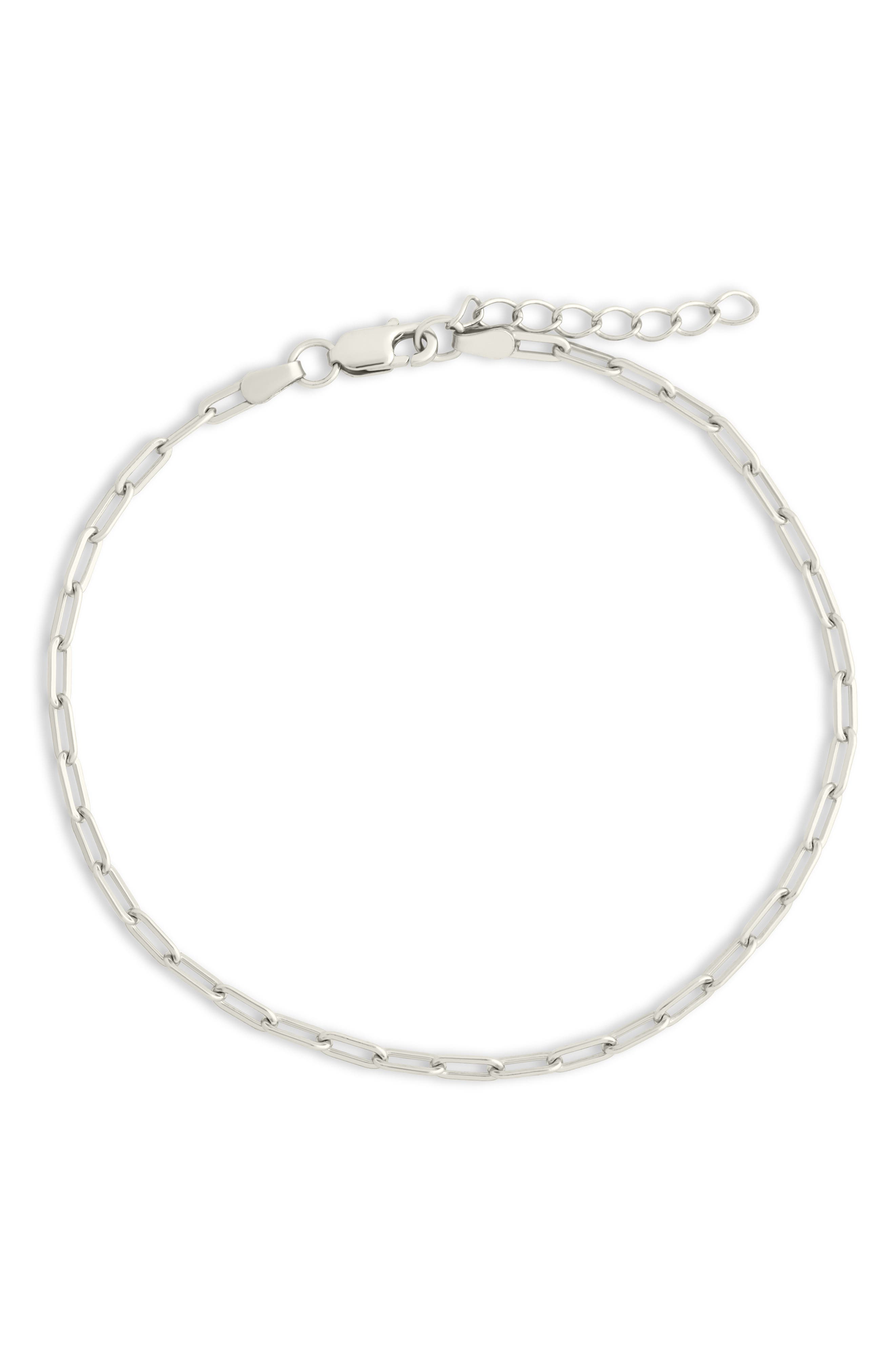 Sterling Forever Dainty Paper Clip Chain Bracelet | Nordstrom