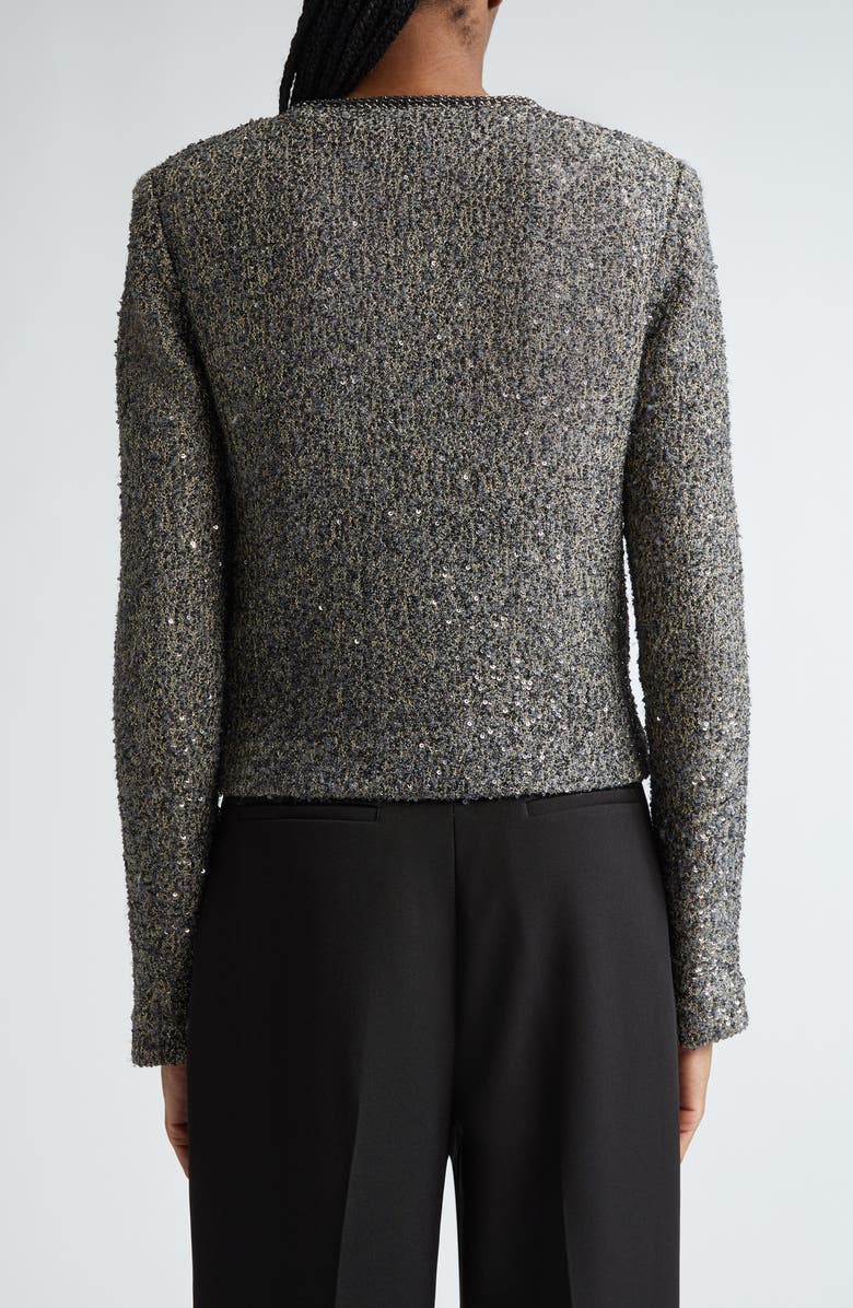 ST. JOHN Sequin Metallic Knit Crop Jacket | Nordstrom