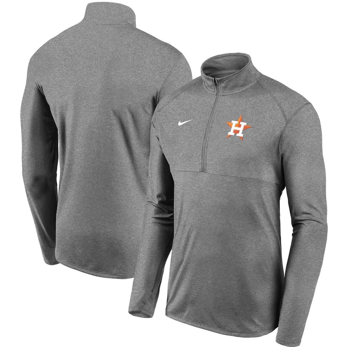 Nike Men's Nike Gray Houston Astros Team Logo Element Performance Half ...
