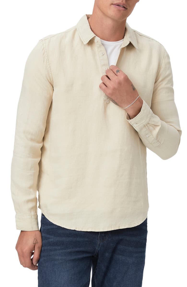 PAIGE Arney Linen Blend Quarter Button Shirt | Nordstromrack