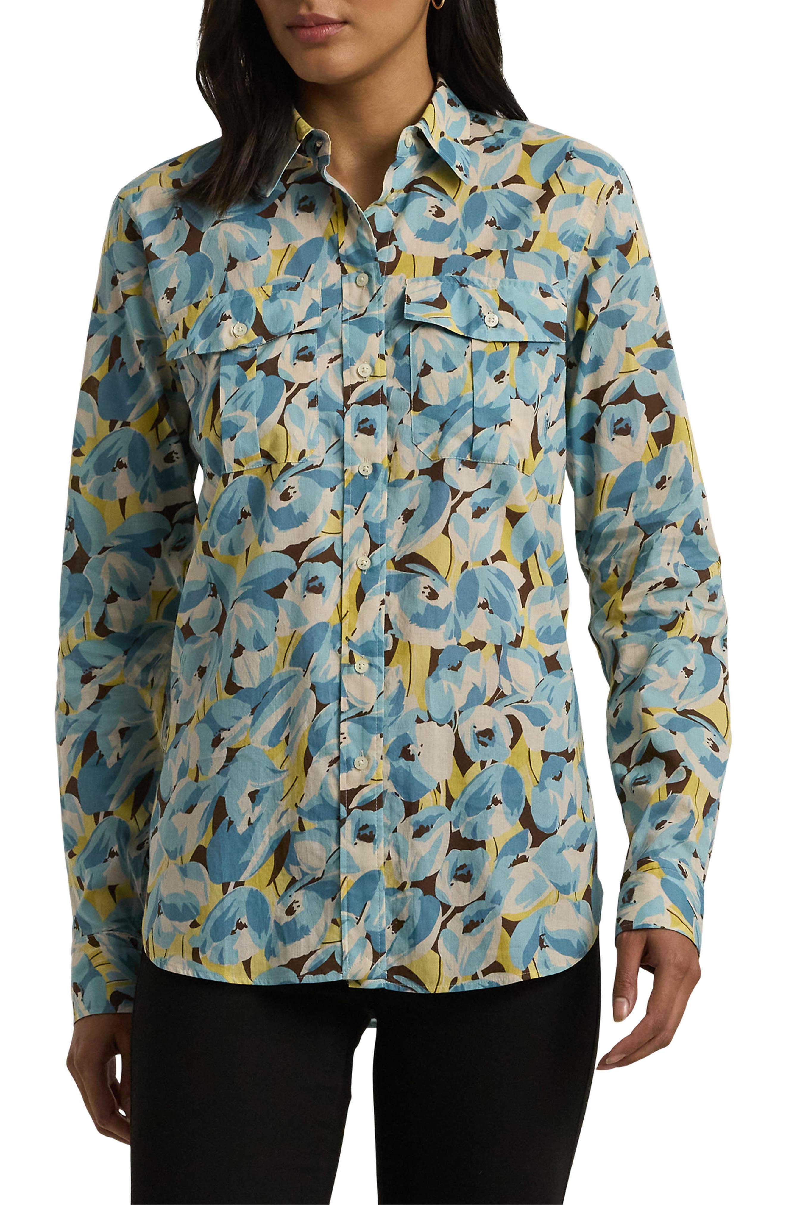 Lauren Ralph Lauren '80s Cotton Voile Button-Up Shirt | Nordstromrack