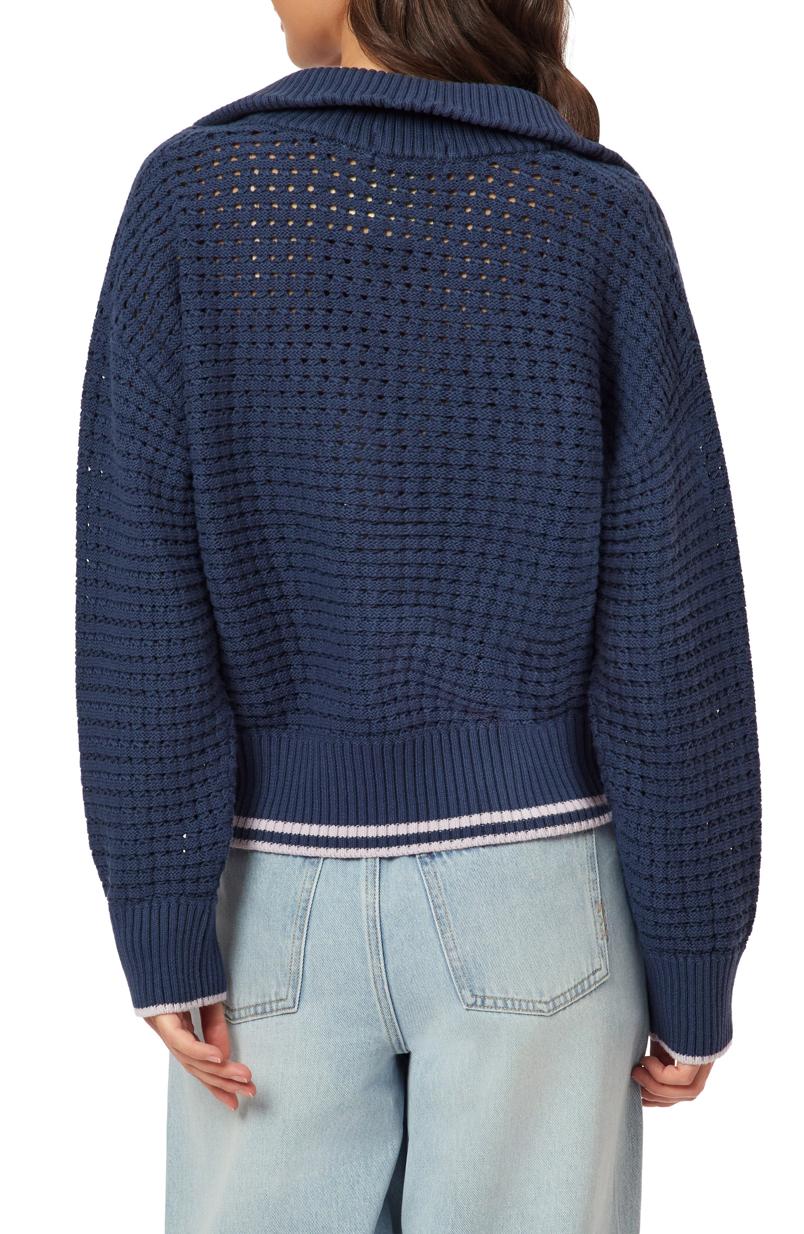 Scotch & Soda 3/4 Zip Pointelle Pullover Sweater | Nordstromrack