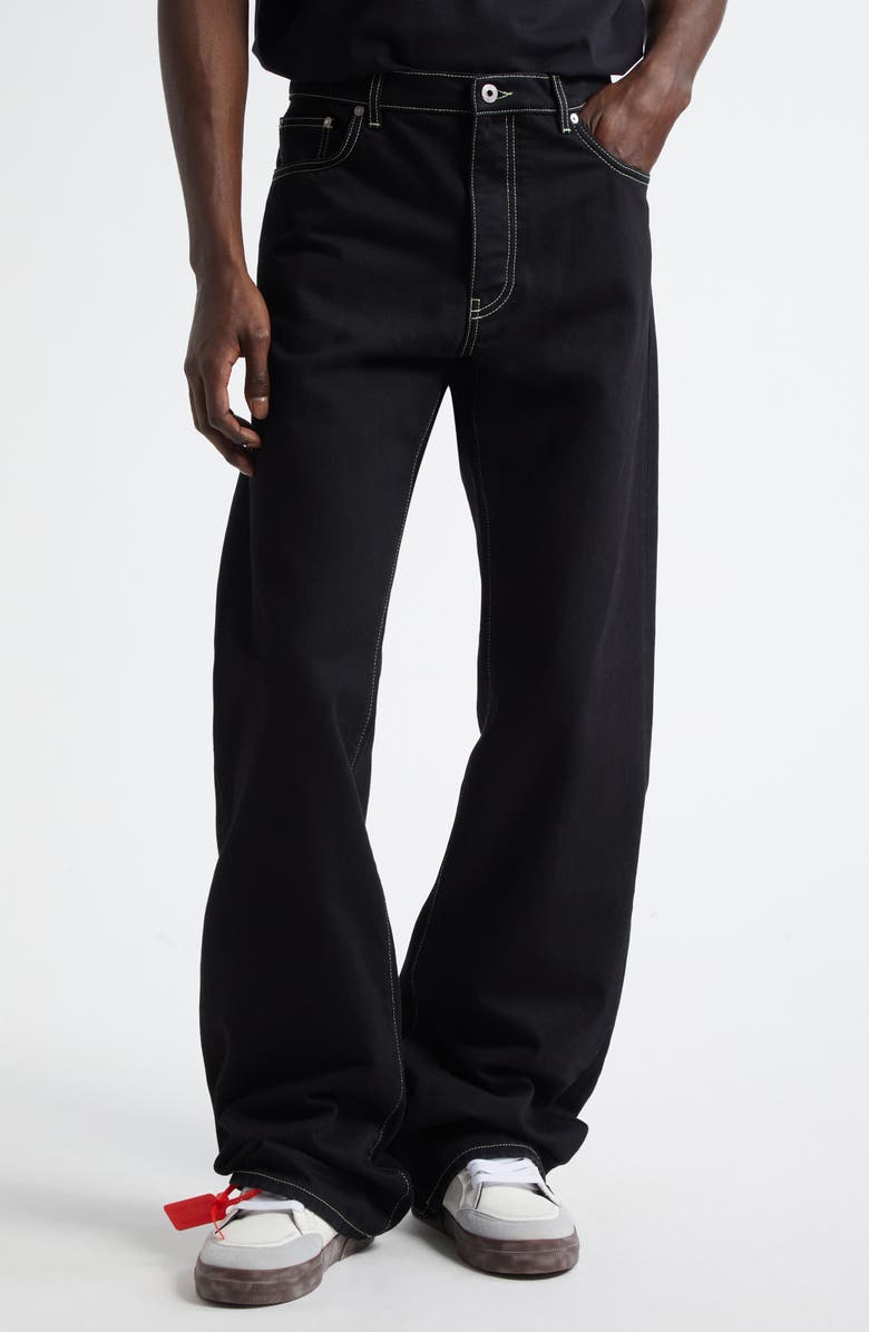 Off-White Eagle Relaxed Raw Jeans | Nordstromrack