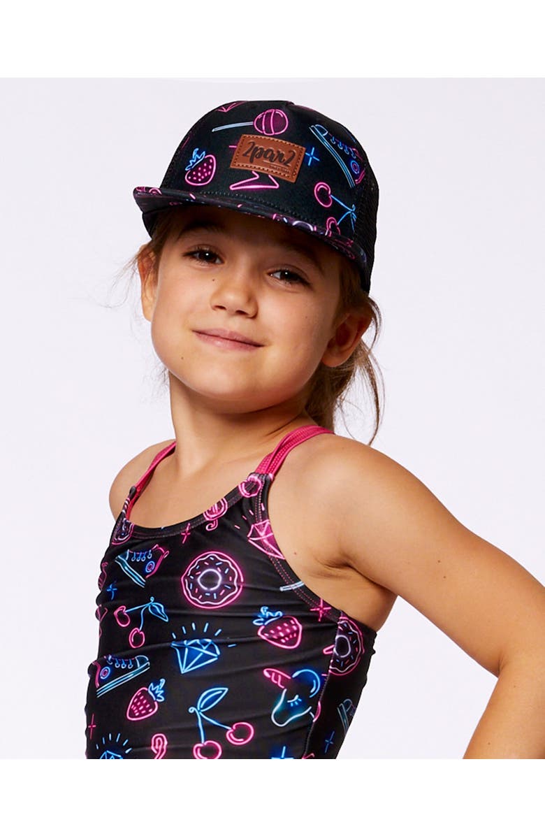 Deux par Deux Girl's Printed Cap Black And Blue And Pink Items | Nordstrom