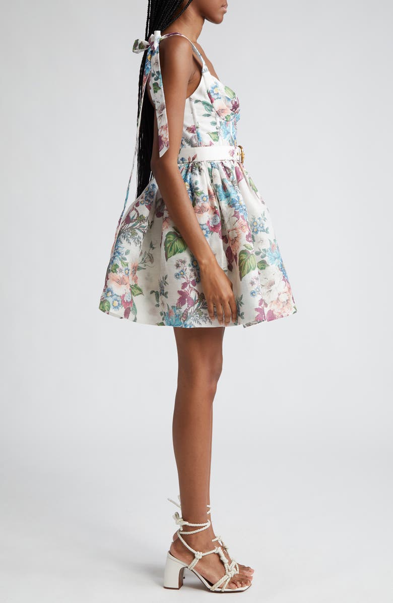 Zimmermann Matchmaker Bustier Corset Linen & Silk Organza Mini Sundress ...