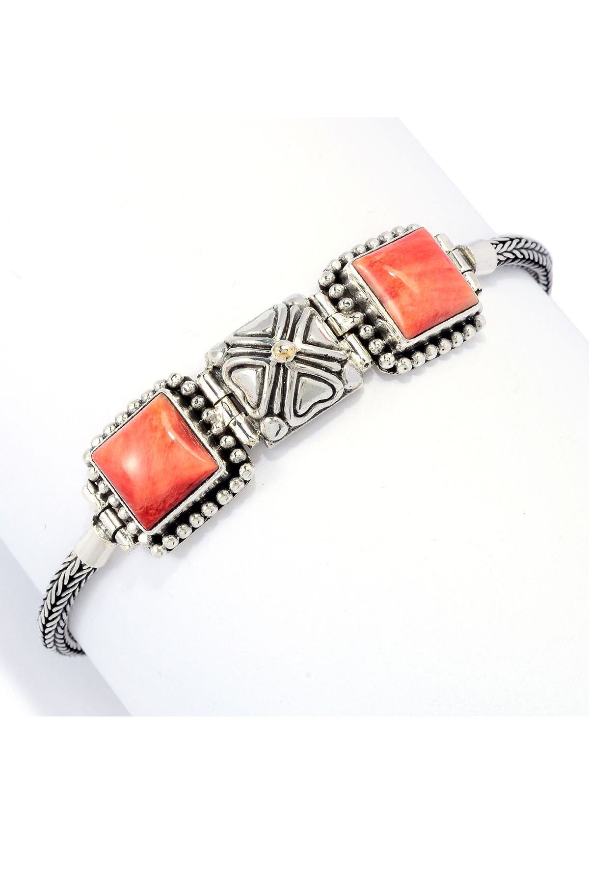 SAMUEL B. Sterling Silver & 18K Yellow Gold Spiny Oyster Bracelet ...