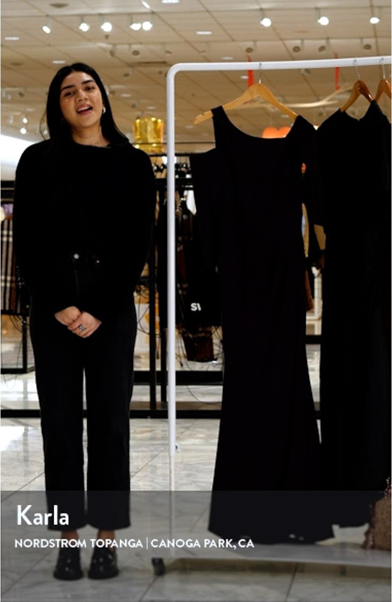 Xscape Evenings Off the Shoulder Three-Quarter Sleeve Scuba Gown ...