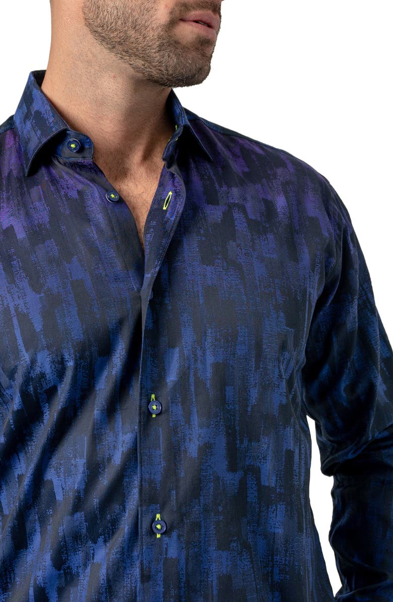 Maceoo Fibonacci Flash Purple Regular Fit Print Button-Up Shirt ...