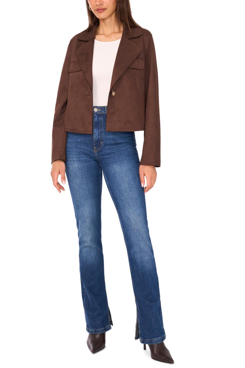 One-Button Faux Suede Jacket (Women) | Nordstromrack