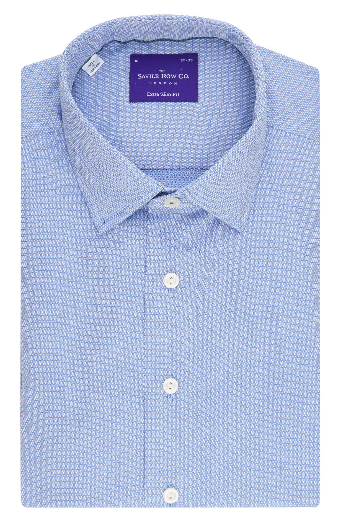SAVILE ROW CO Savile Row Dobby Extra Slim Fit Cotton Dress Shirt ...