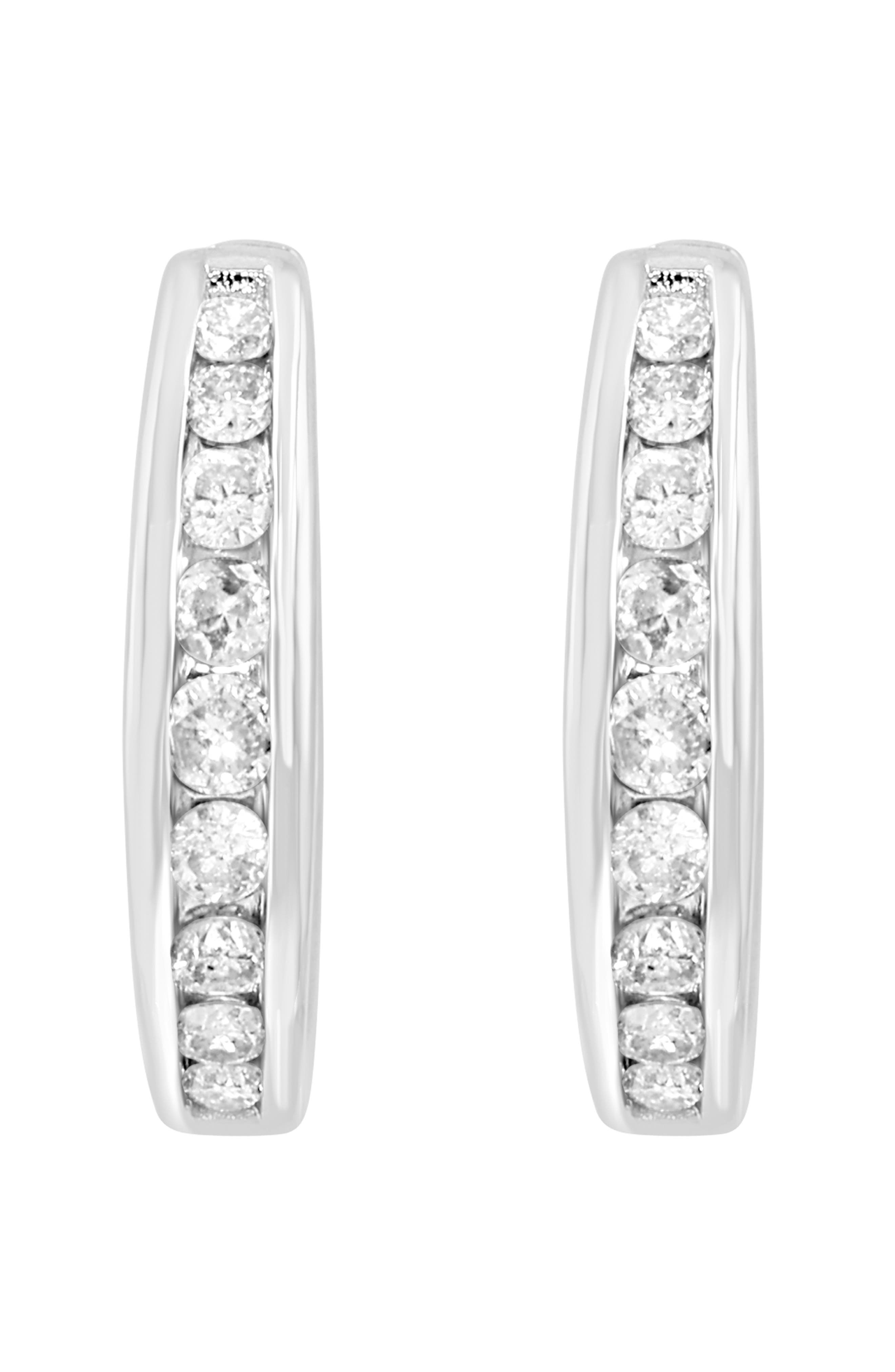 Sterling Silver Diamond Hoop Earrings (Women) | Nordstromrack