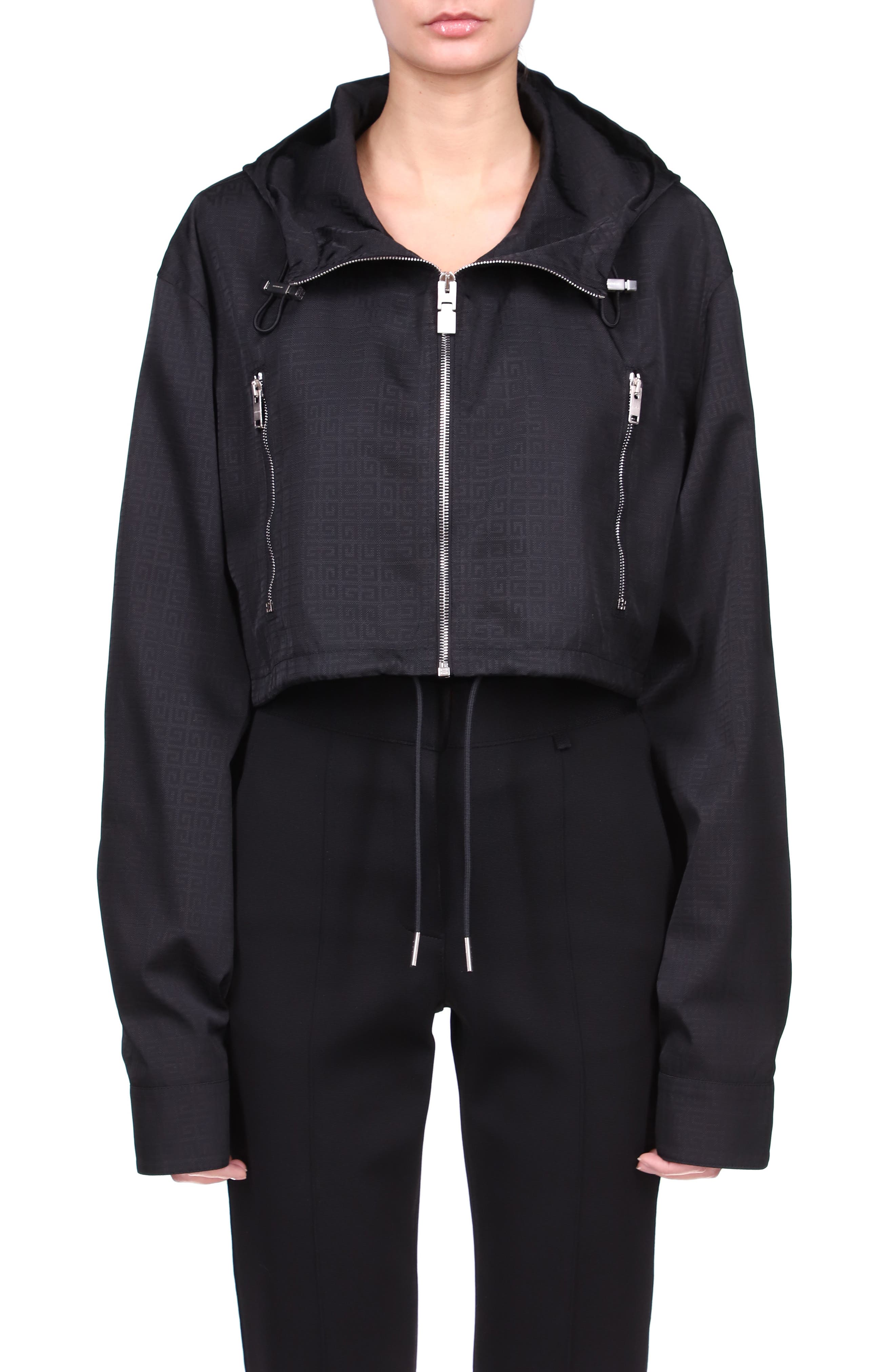 Givenchy Hooded Logo Crop Windbreaker | Nordstrom