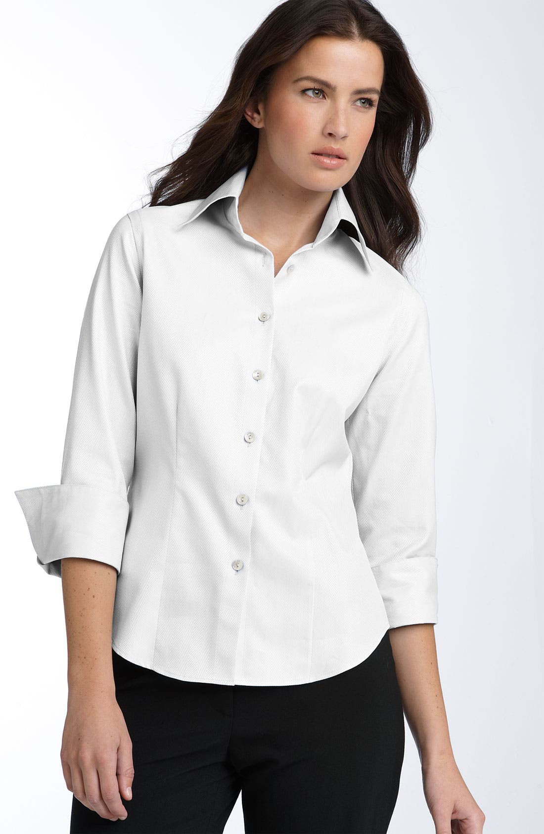 Farinaz 'Perfect' Herringbone Blouse | Nordstrom