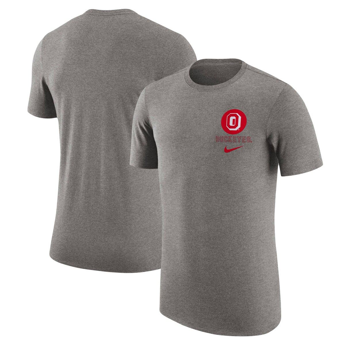 Nike Men's Nike Heather Gray Ohio State Buckeyes Retro Tri-Blend T ...