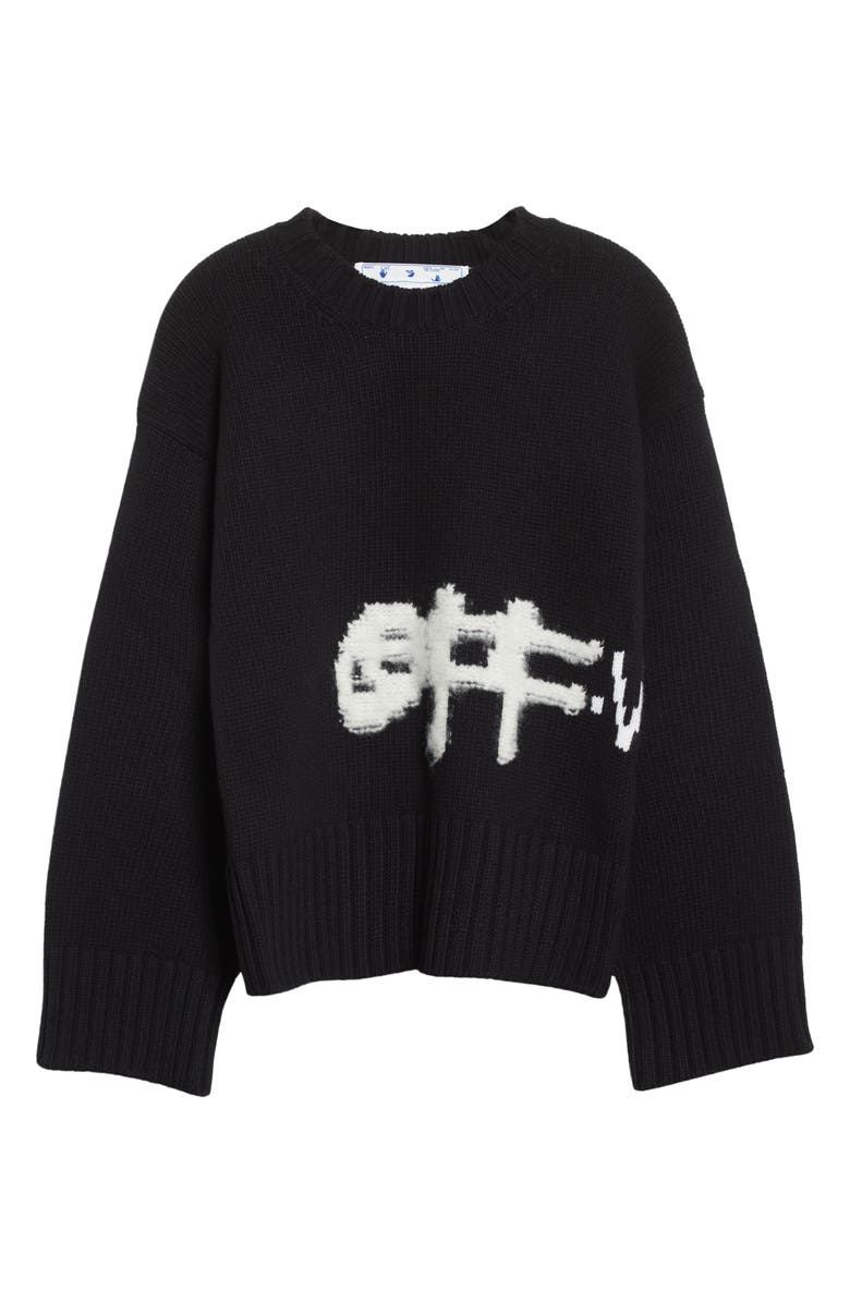 Off-White Women's Intarsia Spray Paint Logo Wool Blend Sweater | Nordstrom