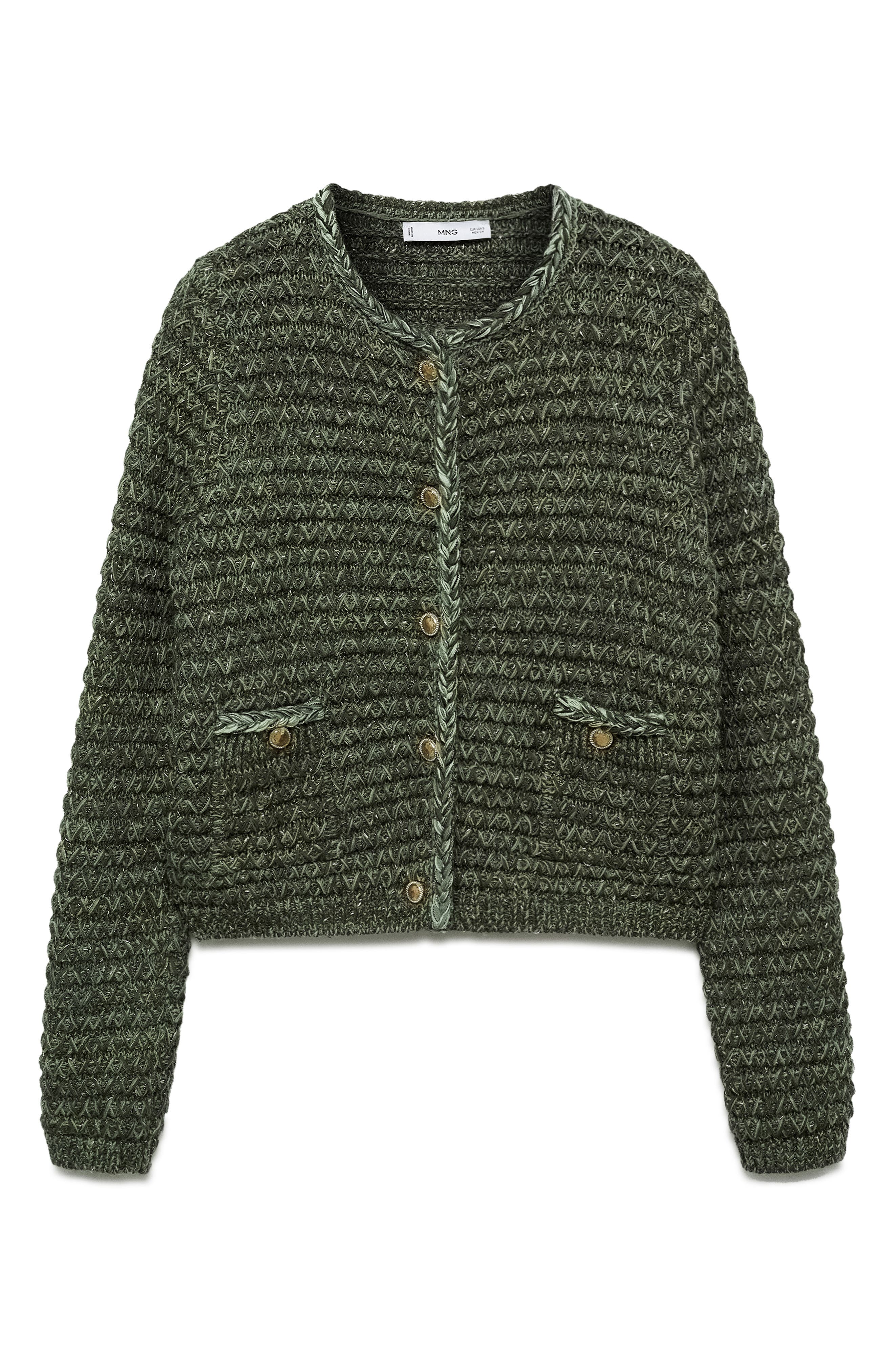 MANGO Metallic Chunky Knit Cardigan | Nordstromrack