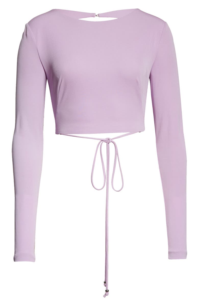 DUNDAS Sutara Lace-Up Jersey Crop Top | Nordstromrack