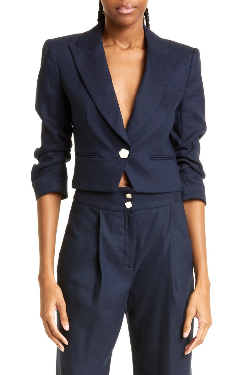 Veronica Beard Delpha Puff Shoulder Crop Blazer | Nordstromrack