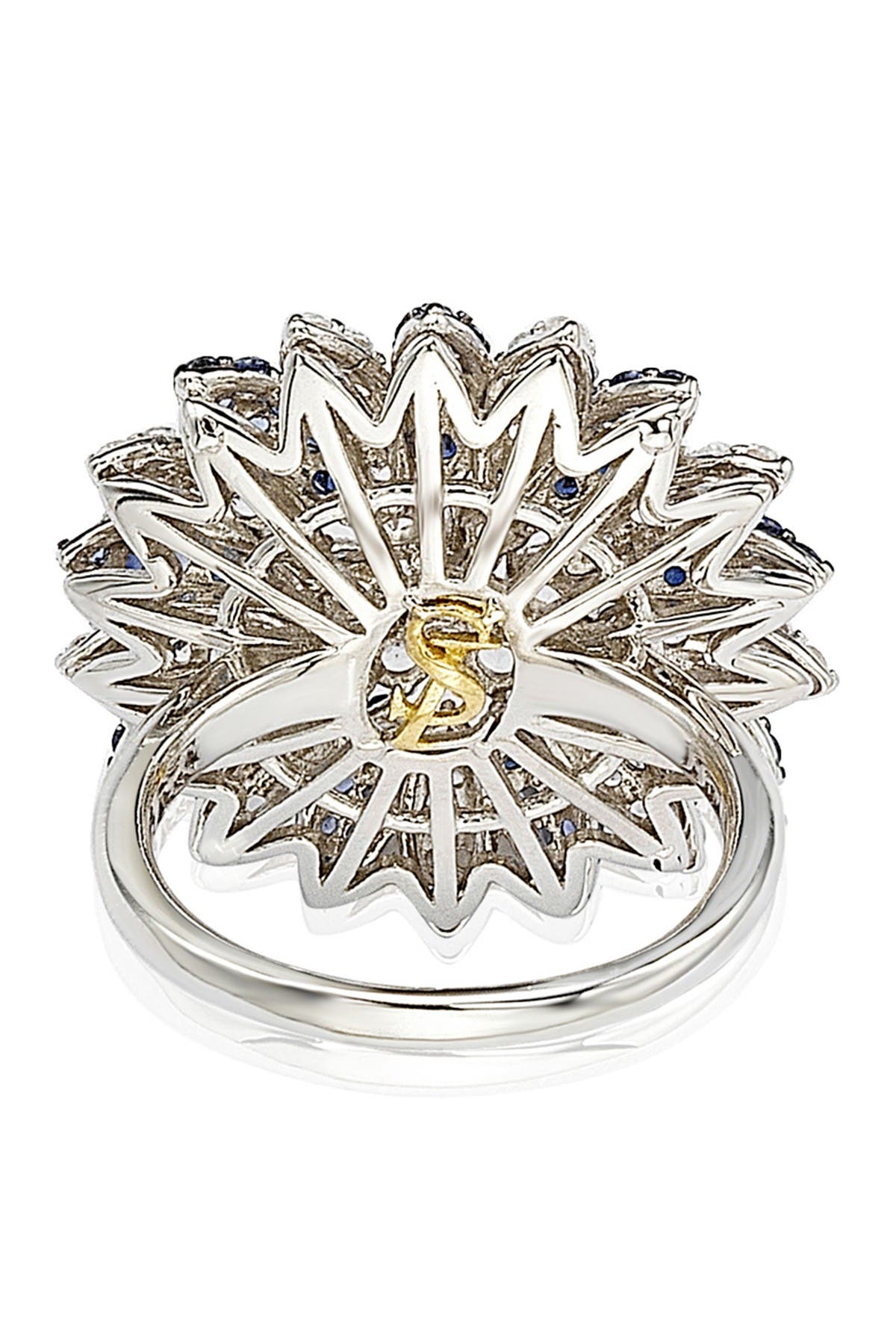 SUZY LEVIAN Created Sapphire, Sapphire & Diamond Flower Ring ...