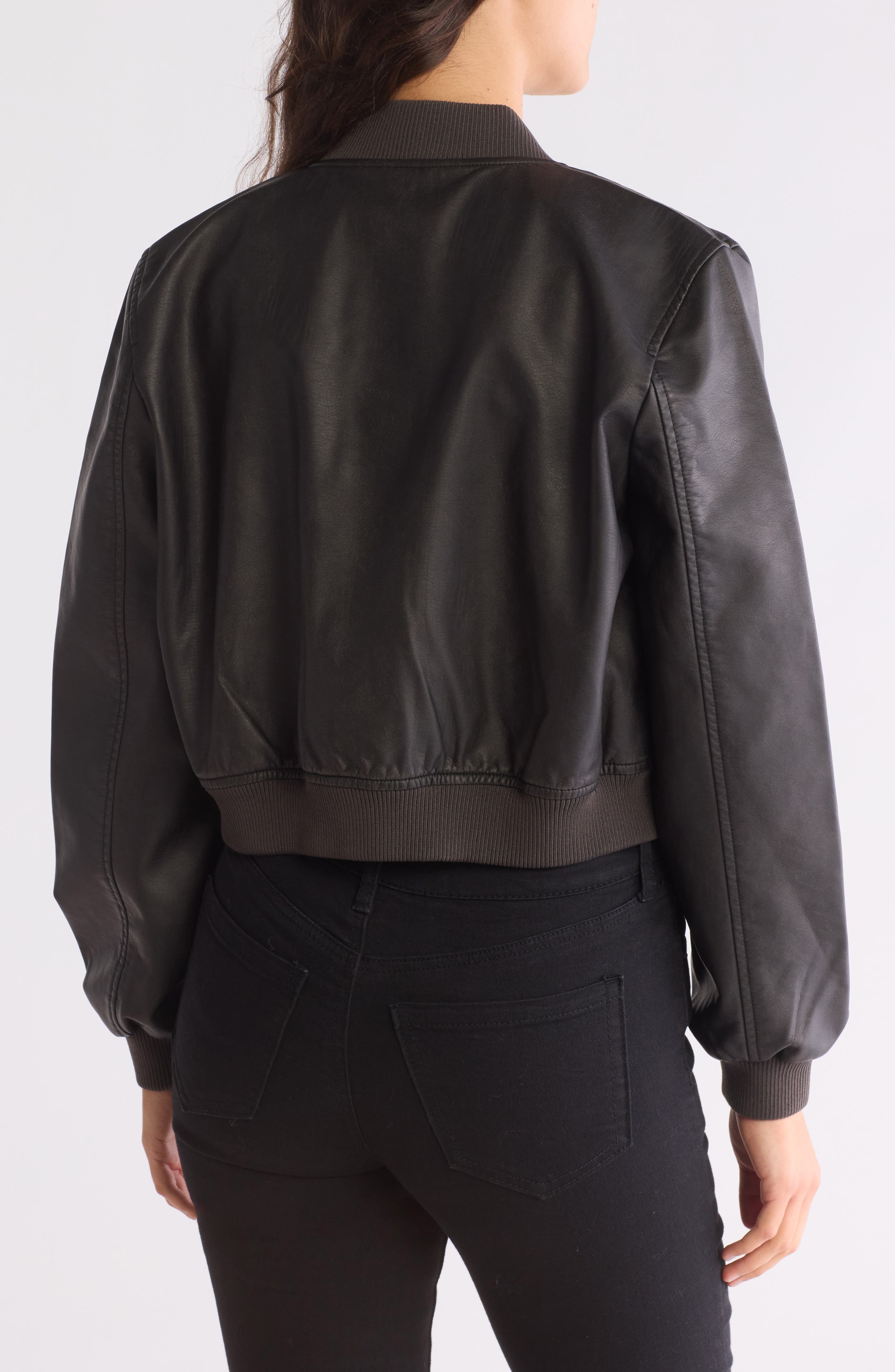 RACHEL Rachel Roy Faux Leather Bomber Jacket | Nordstromrack