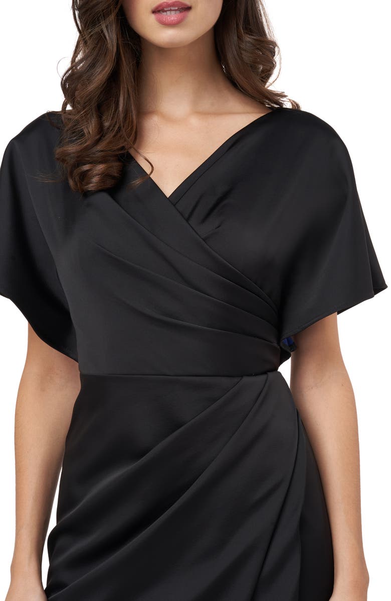 JS Collections Faux Wrap Bonded Satin Gown | Nordstromrack