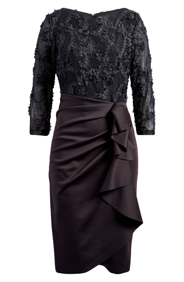 Xscape Evenings Ruffle Floral Appliqué Sheath Cocktail Dress ...