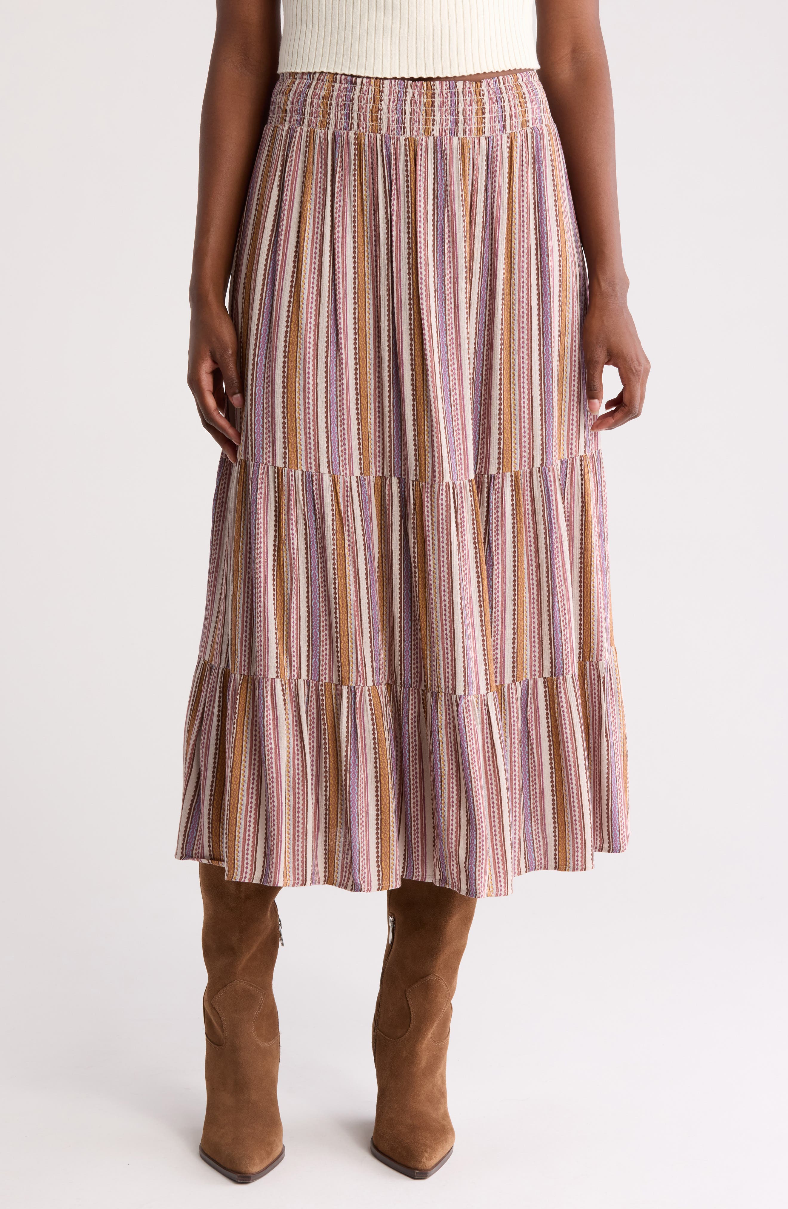 DR2 by Daniel Rainn Smocked Tiered Maxi Skirt | Nordstromrack