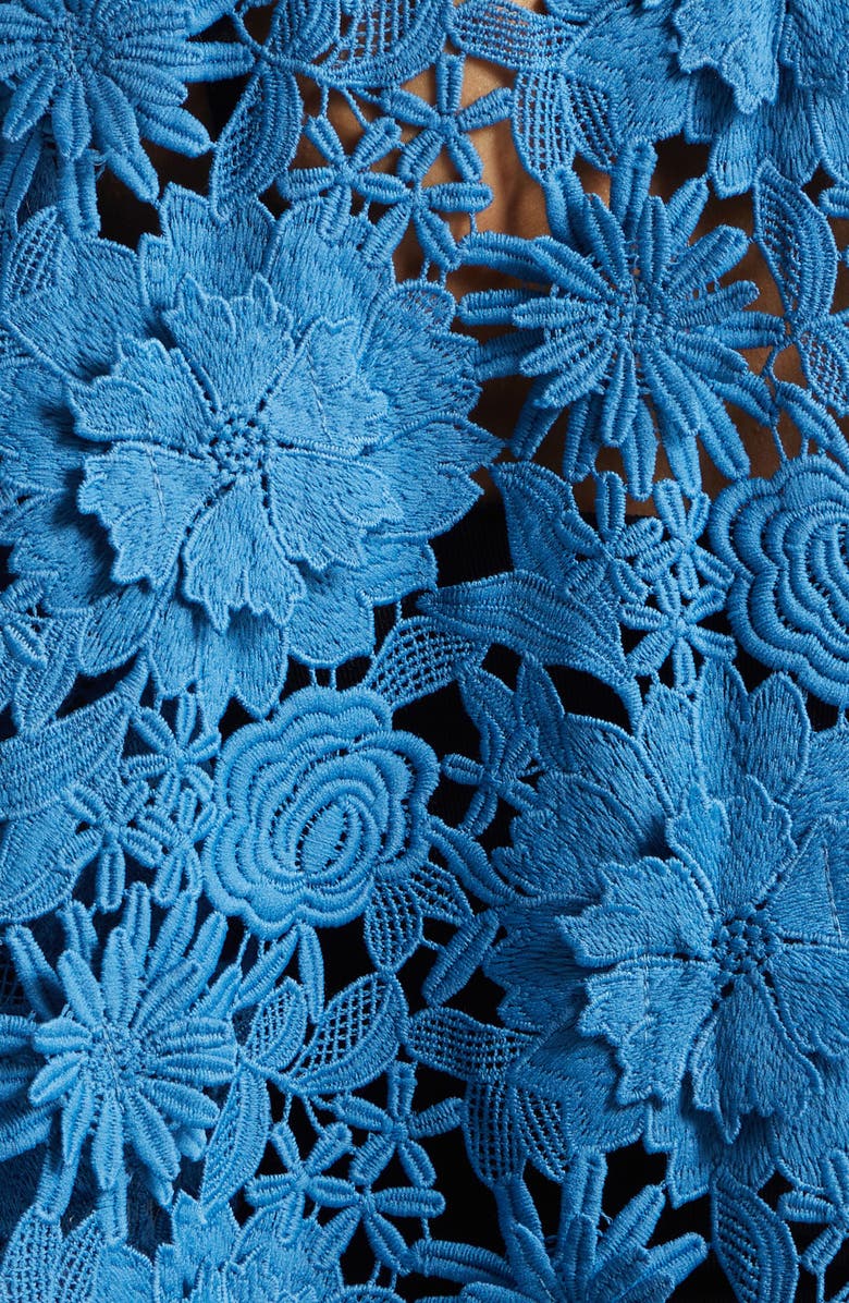 La Vie Style House 3D Floral Lace Cover-Up Mini Caftan | Nordstrom