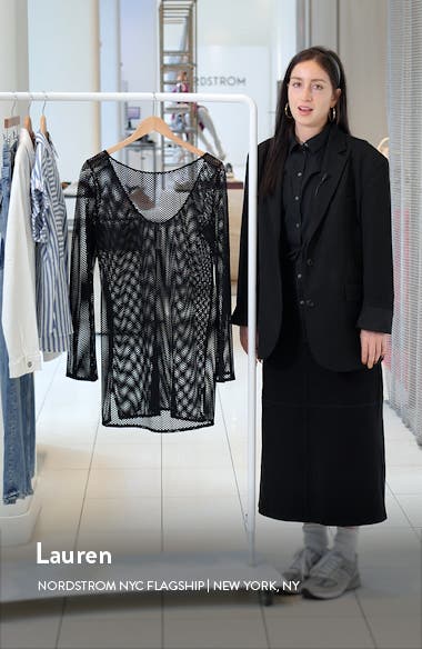 Sea Level Surf Long Sleeve Sheer Mesh Cover-Up Minidress | Nordstromrack