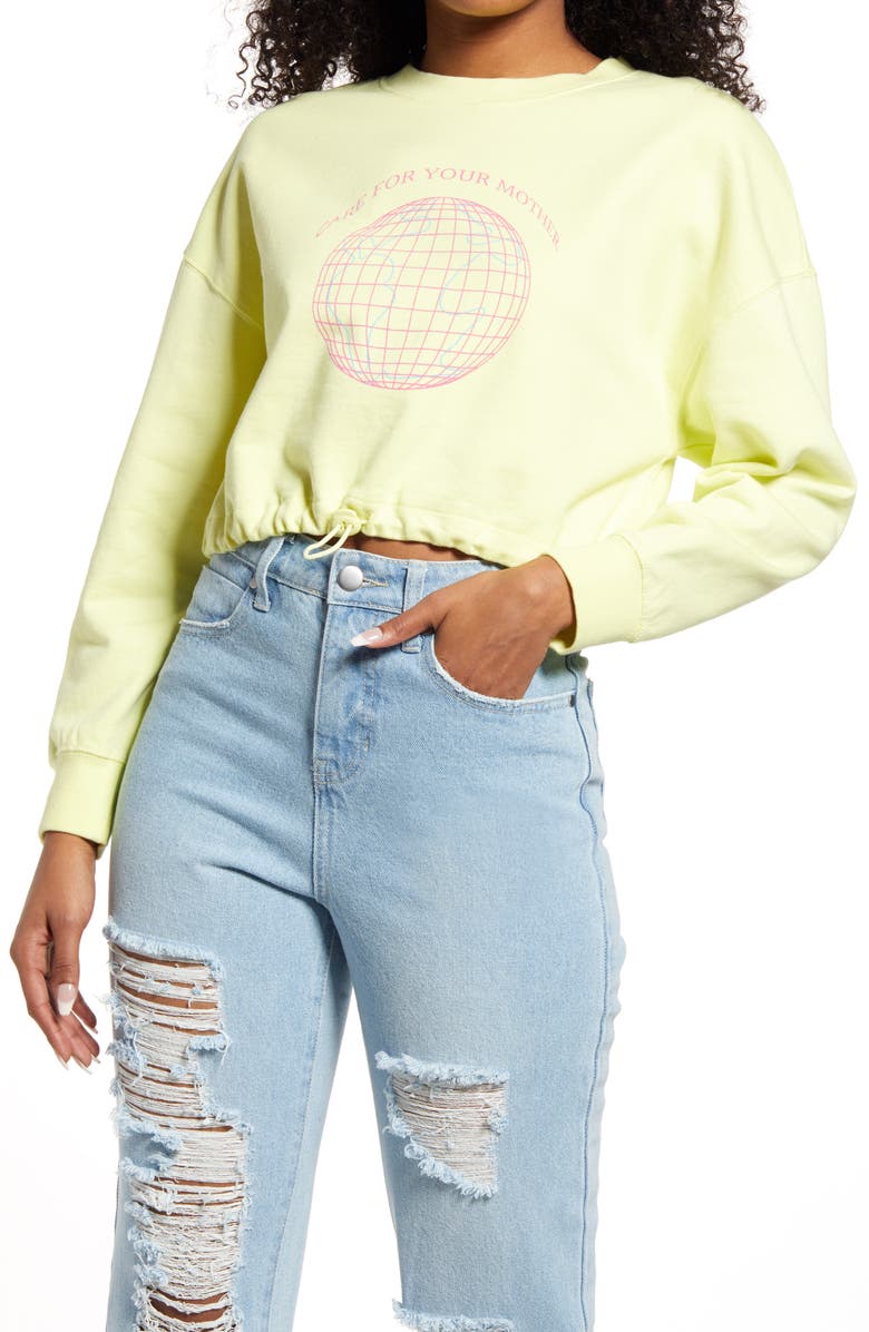 BP. Care for Your Mother Crop Organic Cotton Sweatshirt | Nordstromrack