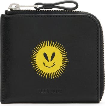 AllSaints Artis Sun Smirk Leather Wallet | Nordstrom