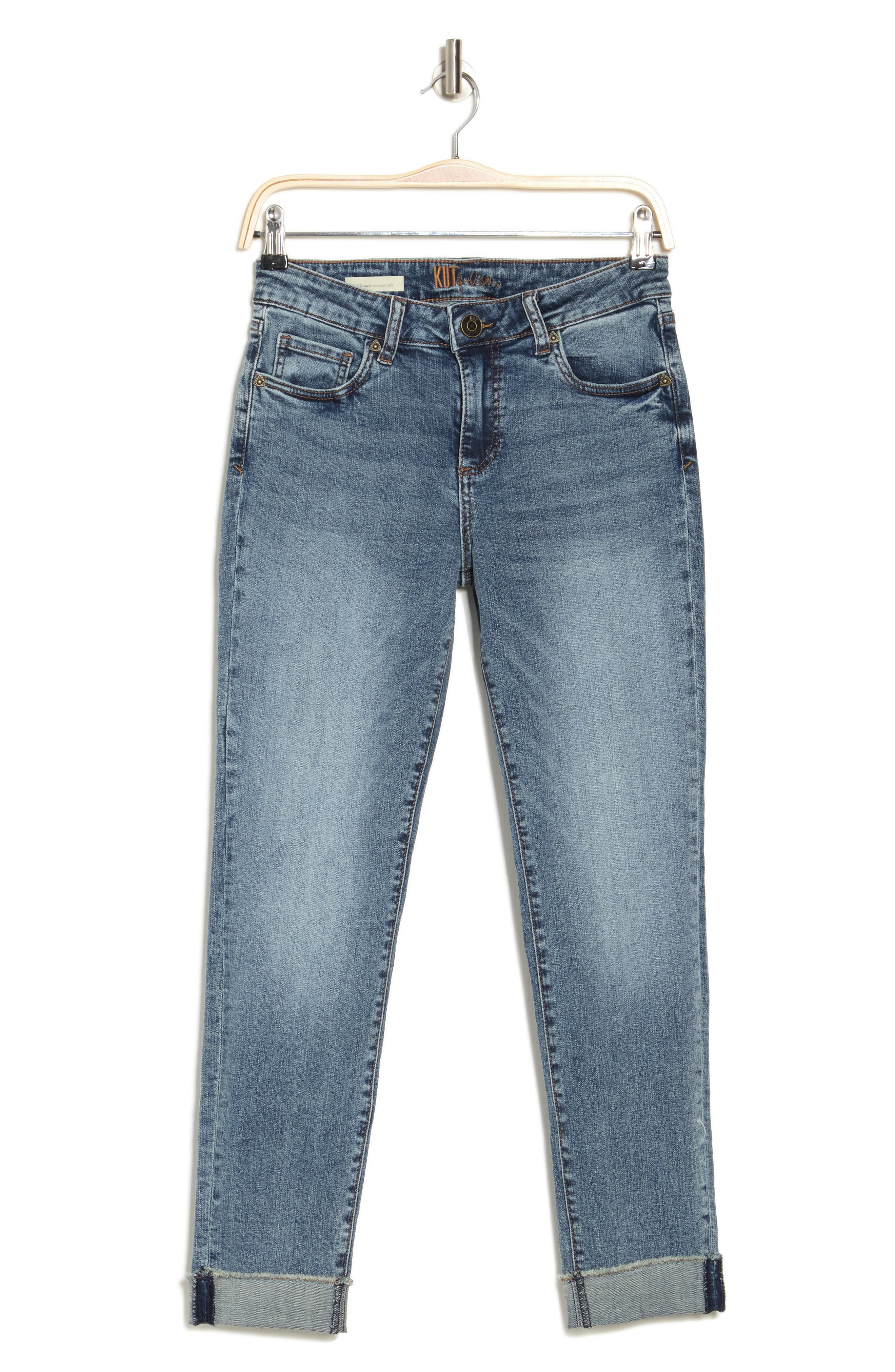 KUT from the Kloth Asher Frayed Cuffed Straight Leg Jeans | Nordstromrack