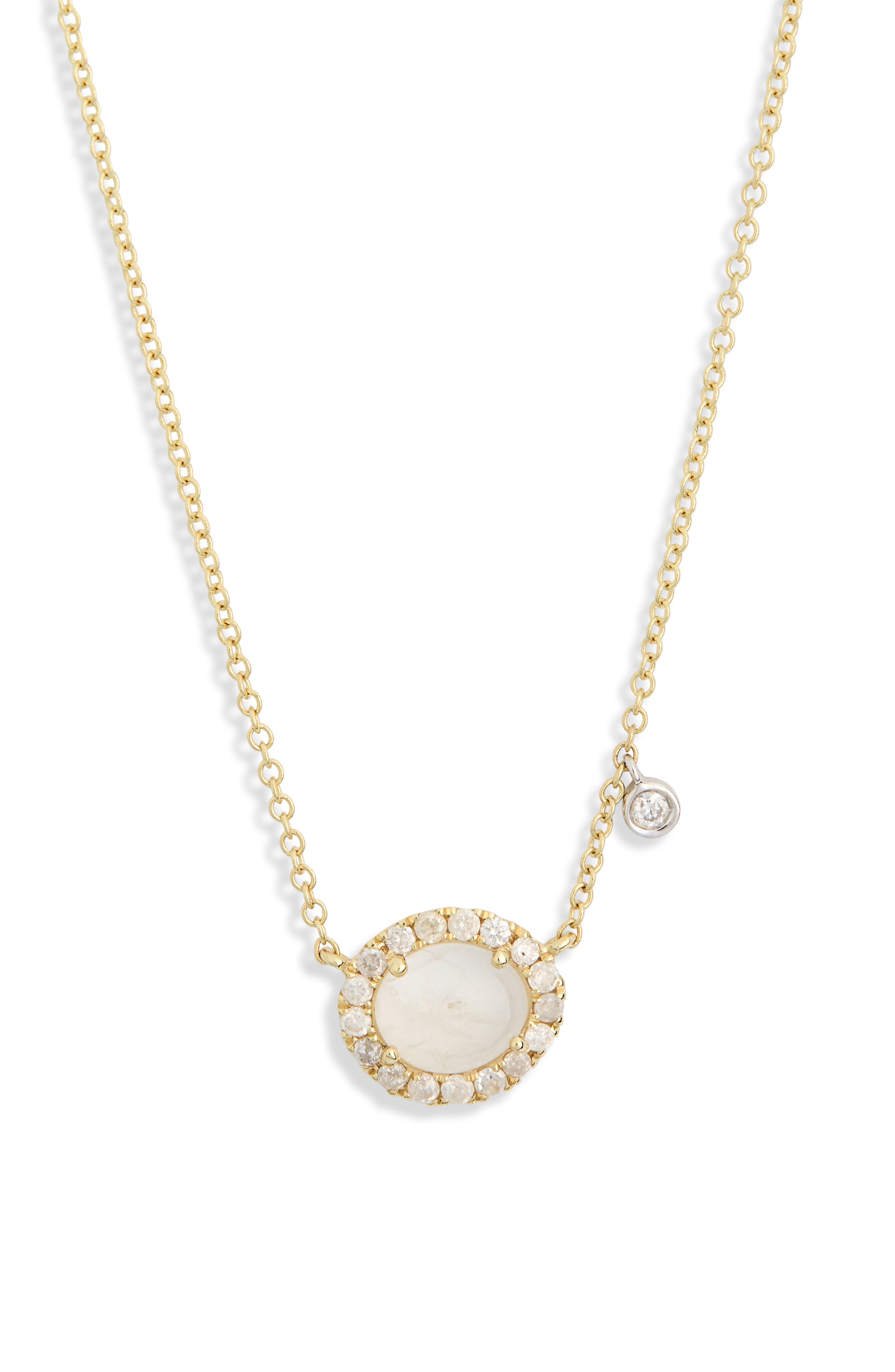 Meira T Diamond Pavé Moonstone Pendant Necklace | Nordstromrack