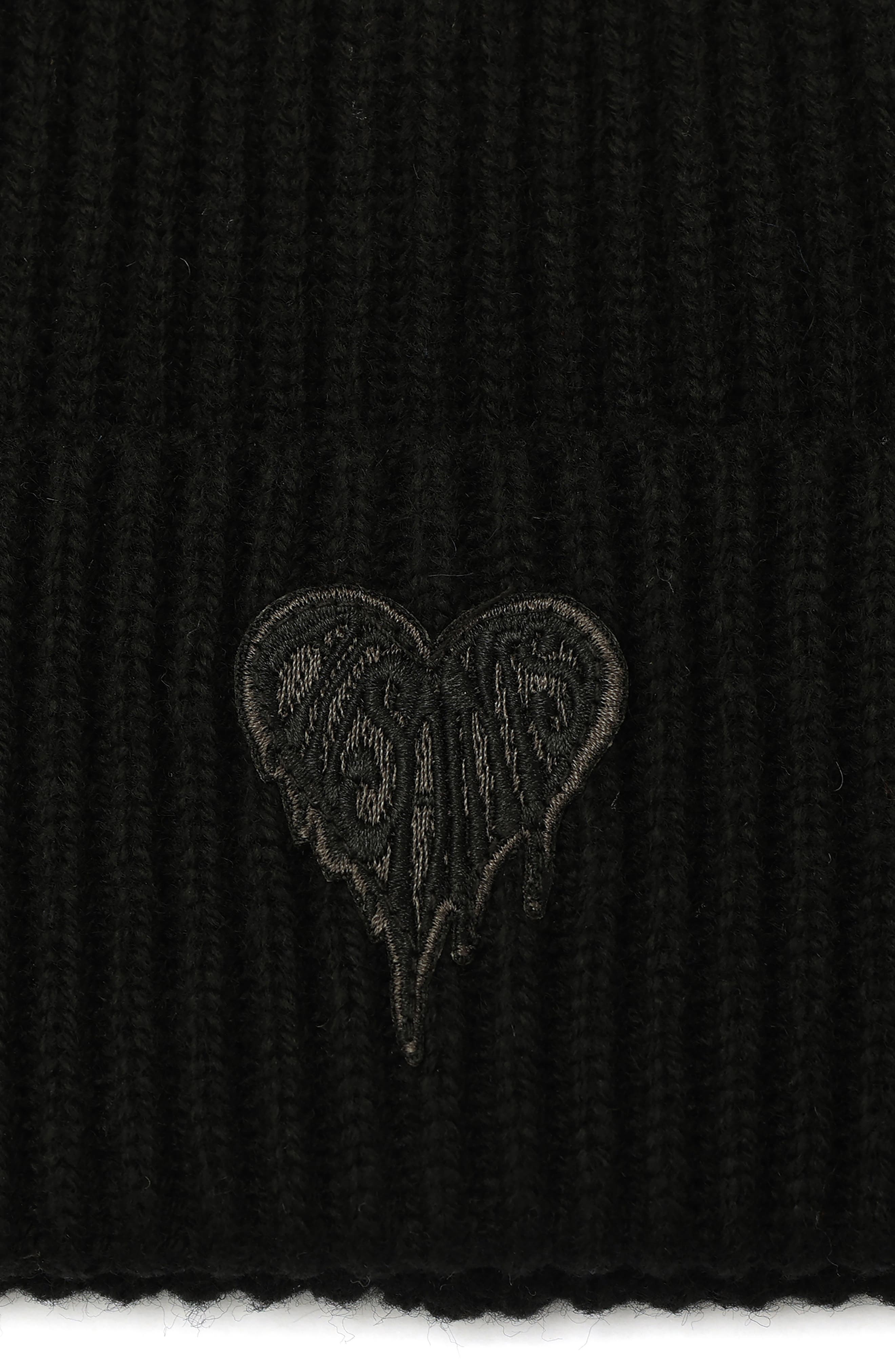 AllSaints Heart Logo Rib Beanie | Nordstrom