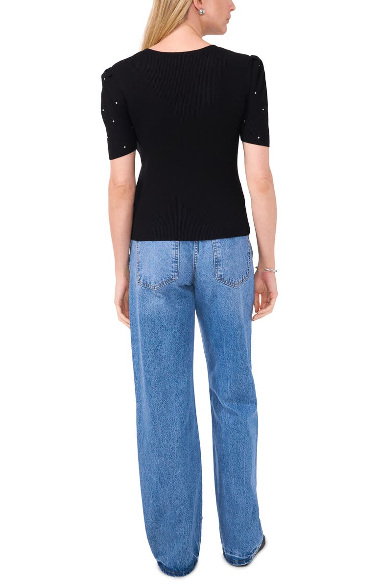 1.STATE Rhinestone Cutout Short Sleeve Sweater | Nordstromrack