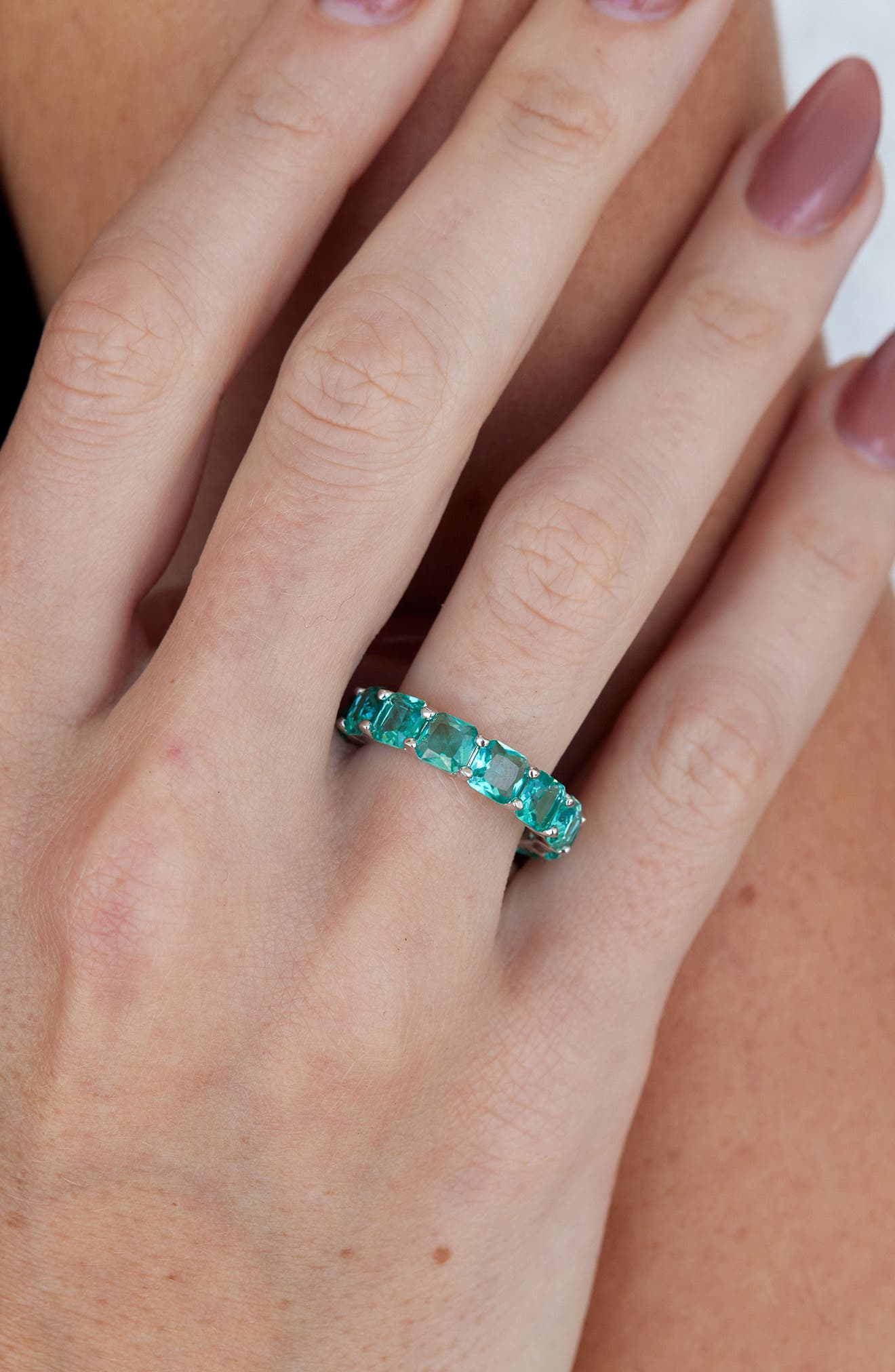 SAVVY CIE JEWELS Paraiba CZ Eternity Band Ring | Nordstromrack