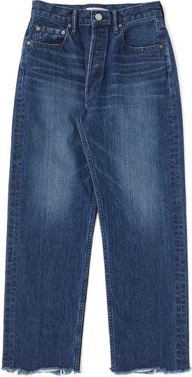 MOUSSY VINTAGE Capac Rigid Crop Raw Hem Wide Leg Jeans | Nordstrom