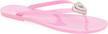 Mach & Mach Double Crystal Heart Flip Flop (Women) | Nordstrom
