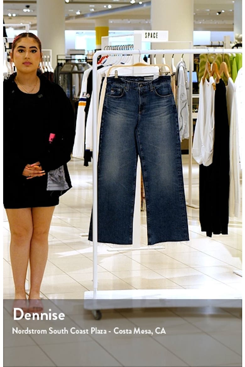 Saige Stretch Raw Hem Crop Wide Leg Jeans (Women) | Nordstromrack