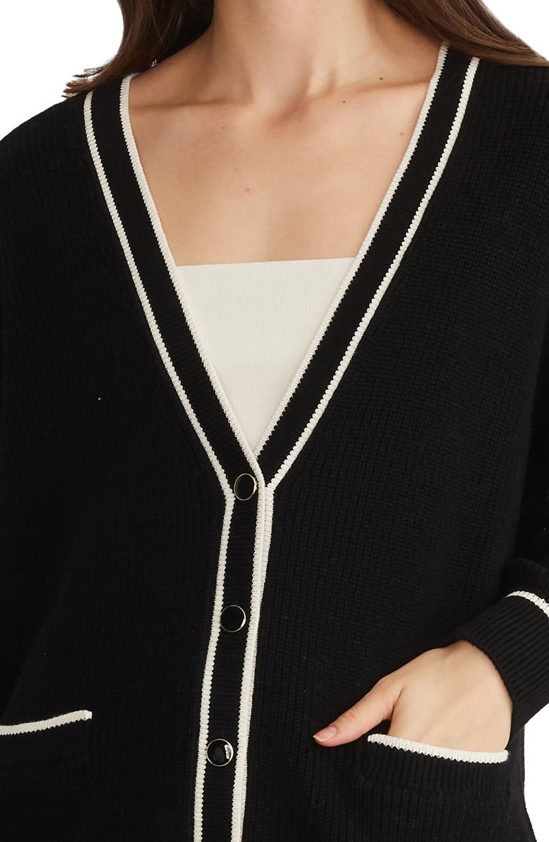 525 Emma Tipped Cotton Cardigan | Nordstromrack