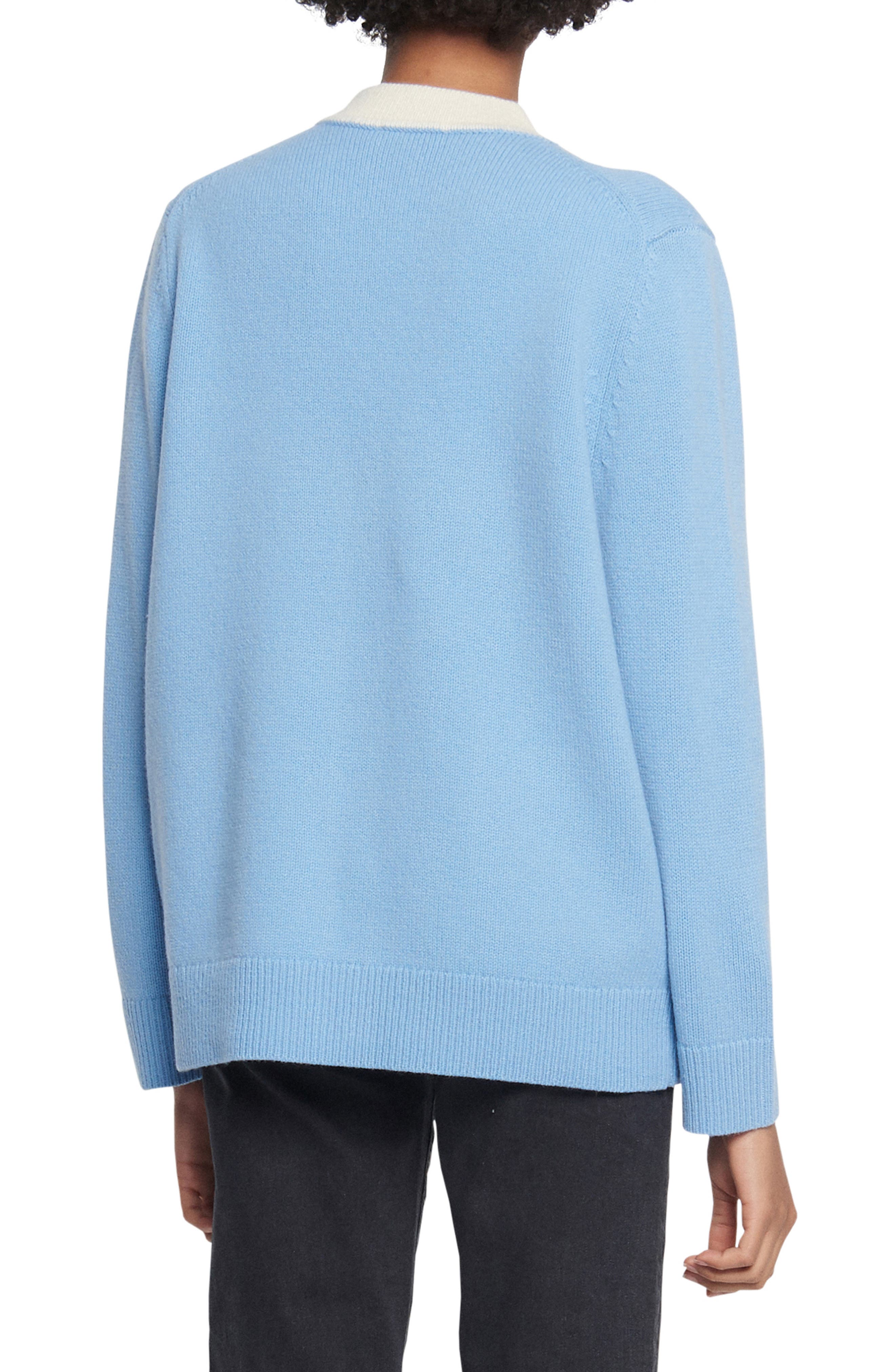 SANDRO Amal Varsity Wool Cardigan Sweater | Nordstromrack