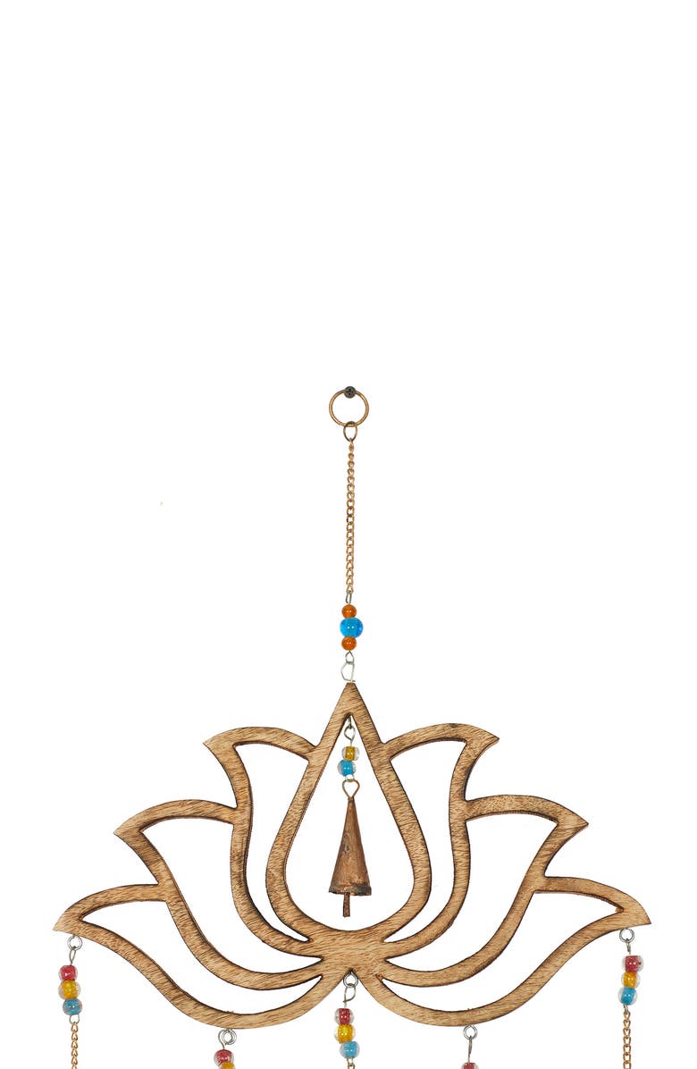 GINGER BIRCH STUDIO Gold-Tone Mango Wood Eclectic Style Windchime ...