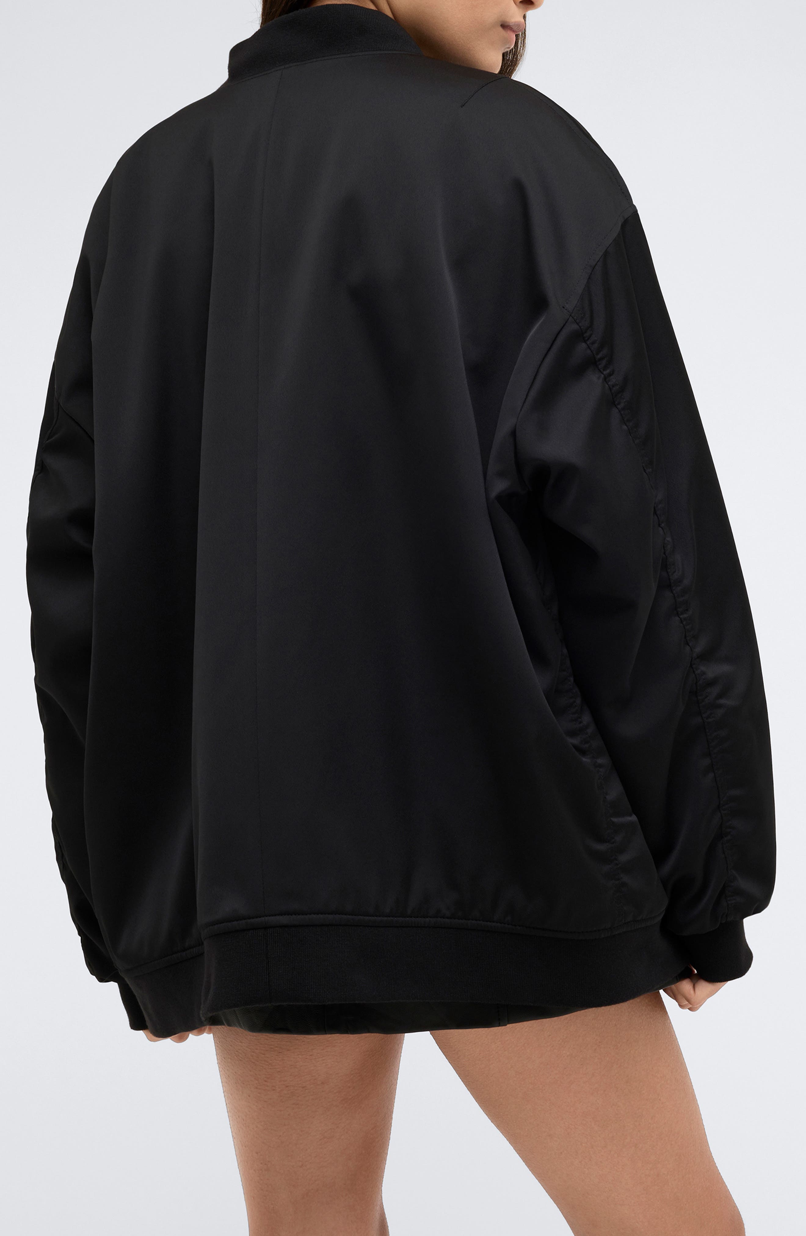 Kenneth Cole Oversize Satin Bomber Jacket | Nordstrom
