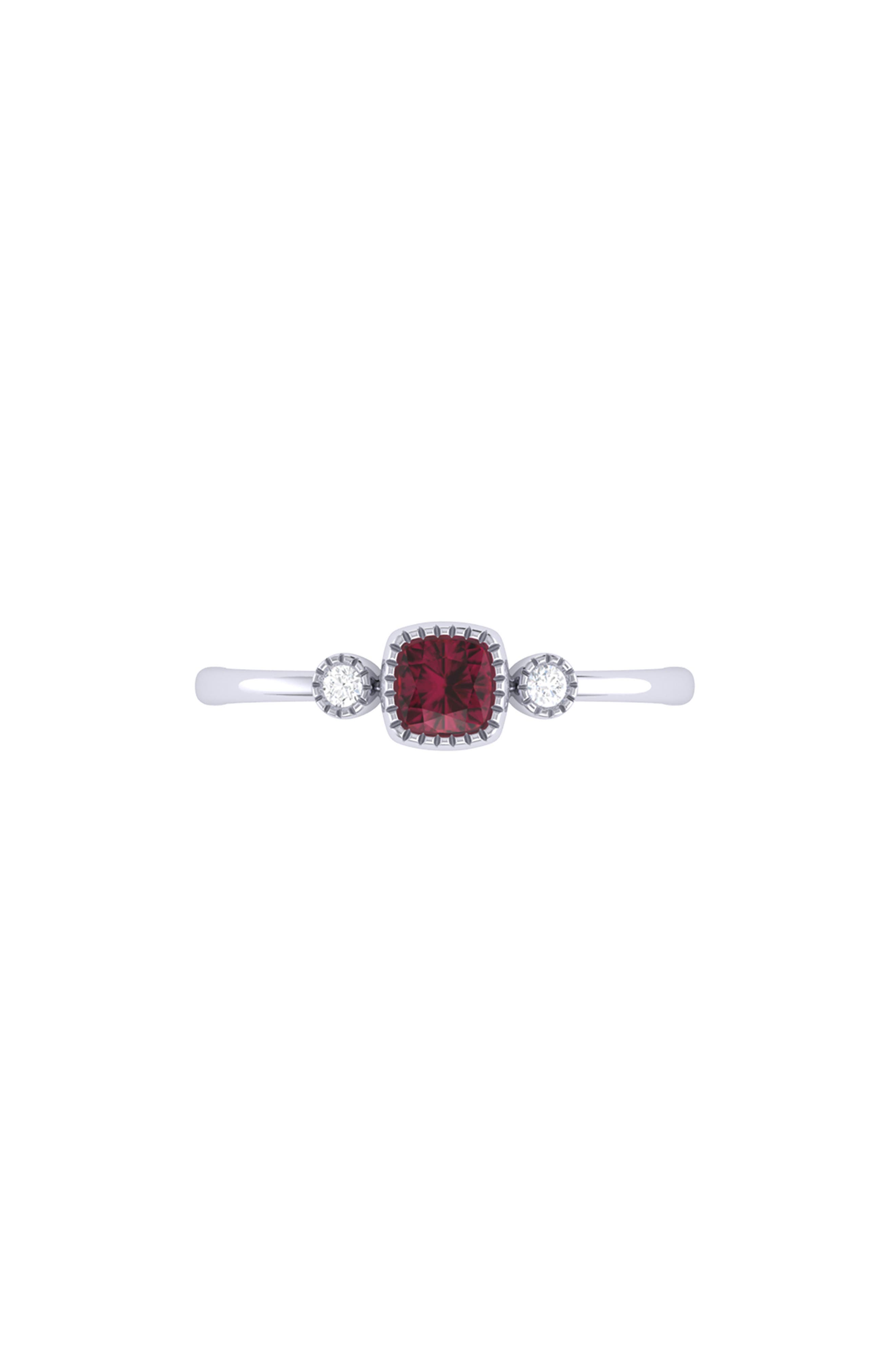 LuvMyJewelry Cushion Cut Ruby & Diamond Ring | Nordstromrack