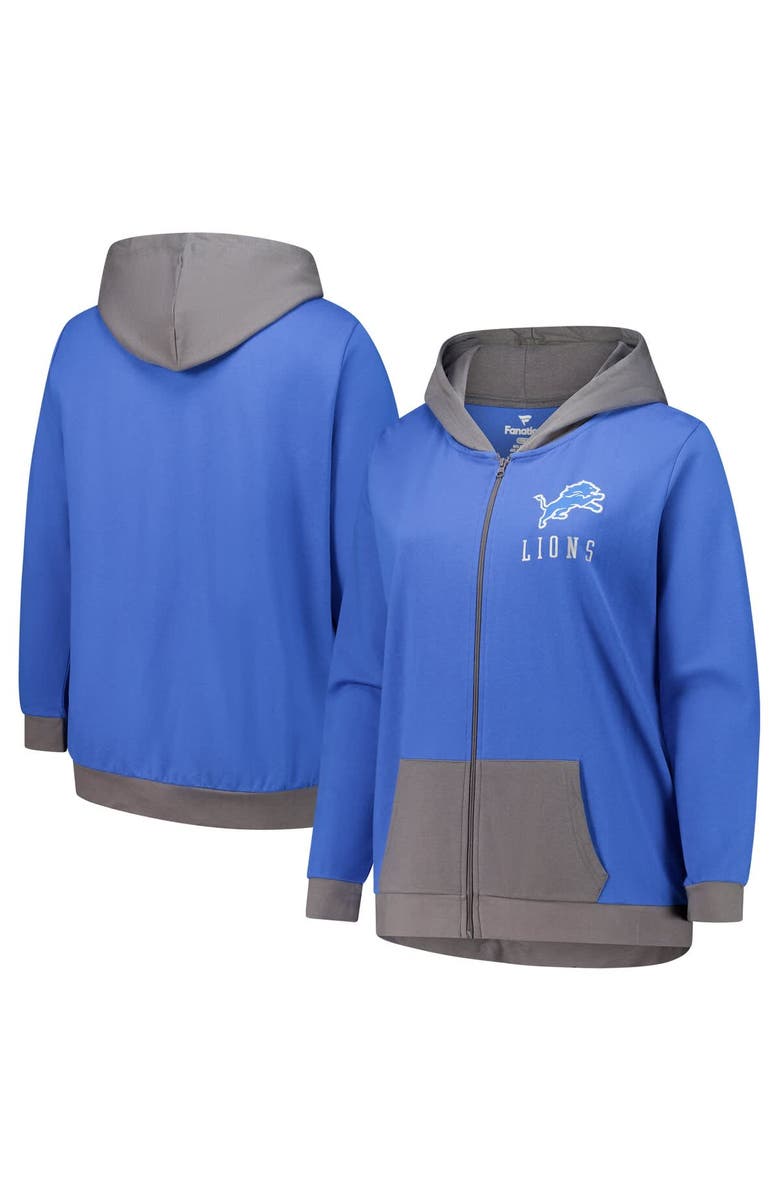 FANATICS Women's Fanatics Blue Detroit Lions Hit It Full-Zip Hoodie ...