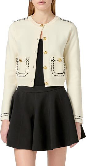 English Factory Stitch Detail Cardigan | Nordstrom