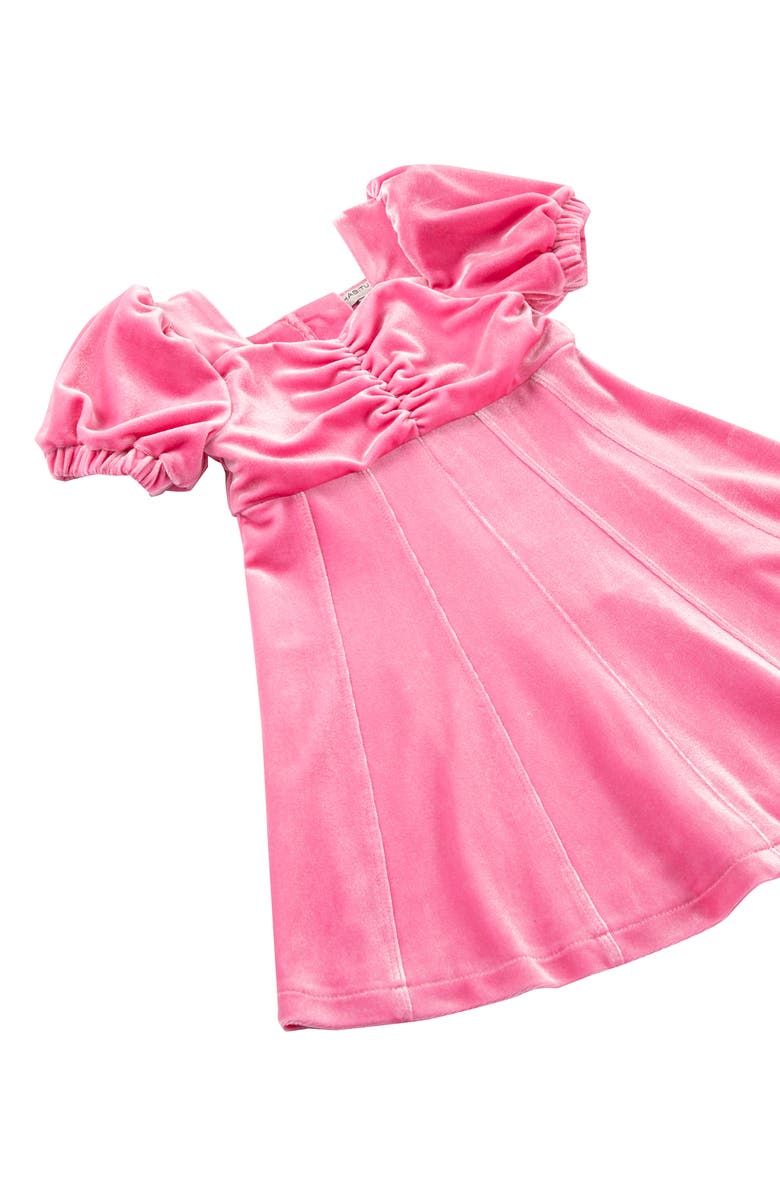Habitual Kids Kids' Princess Seam Puff Sleeve Velour Party Dress ...