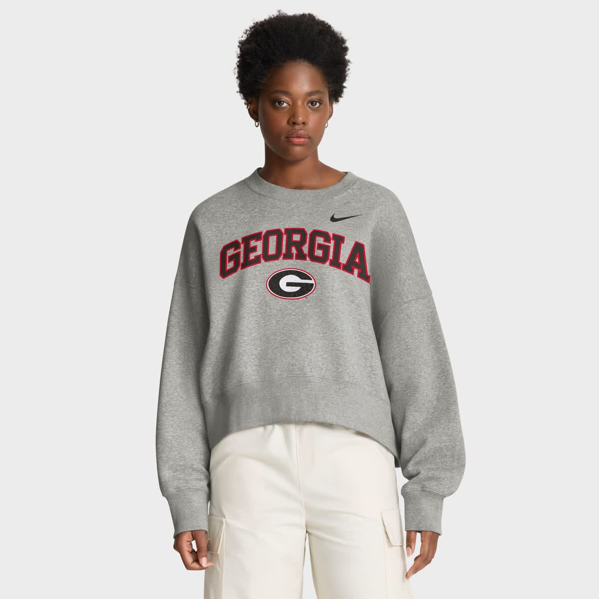 Nike Women's Nike Heather Gray Georgia Bulldogs Oversized Phoenix Arch ...